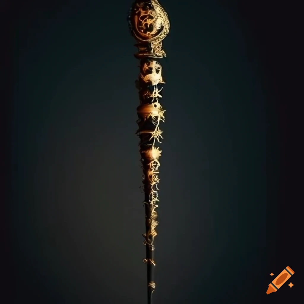 Decorative wand with celestial designs on Craiyon