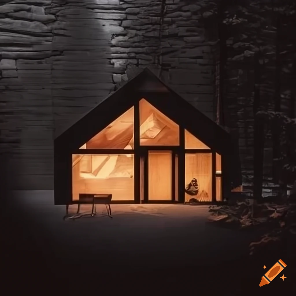 Modern cozy minimalism cabin