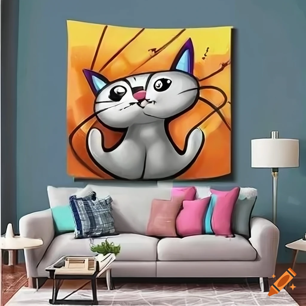 Cartoon poster art of a cat