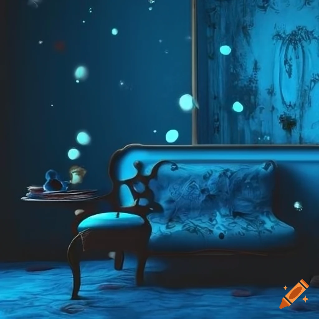 Dreamy blue room inspired by blue poppy