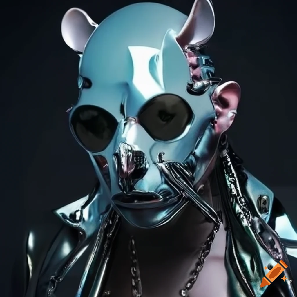Cyberpunk rat in chrome clothing on Craiyon