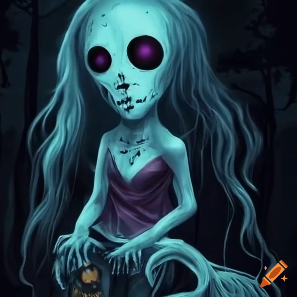 Girl ghost in a voodoo adventure on Craiyon