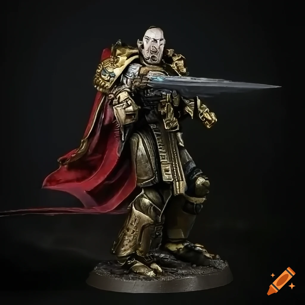 Sci-fi depiction of a psyker from Warhammer 40k on Craiyon