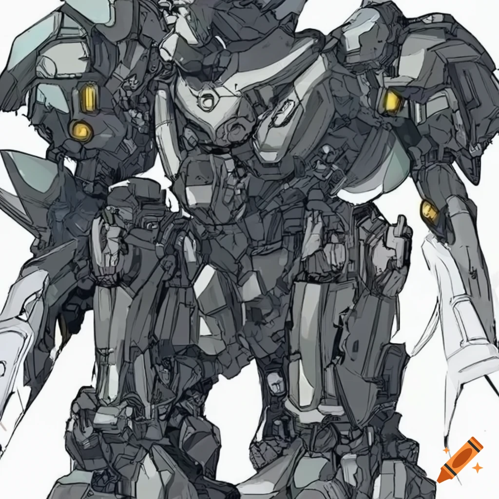 Image of a formidable battle mech from lancer ttrpg on Craiyon