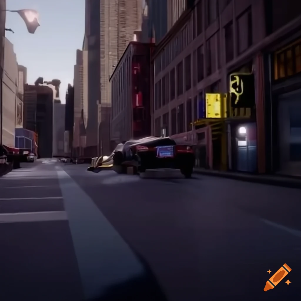 Low-angle shot of a shocked pedestrian in a bustling city on Craiyon