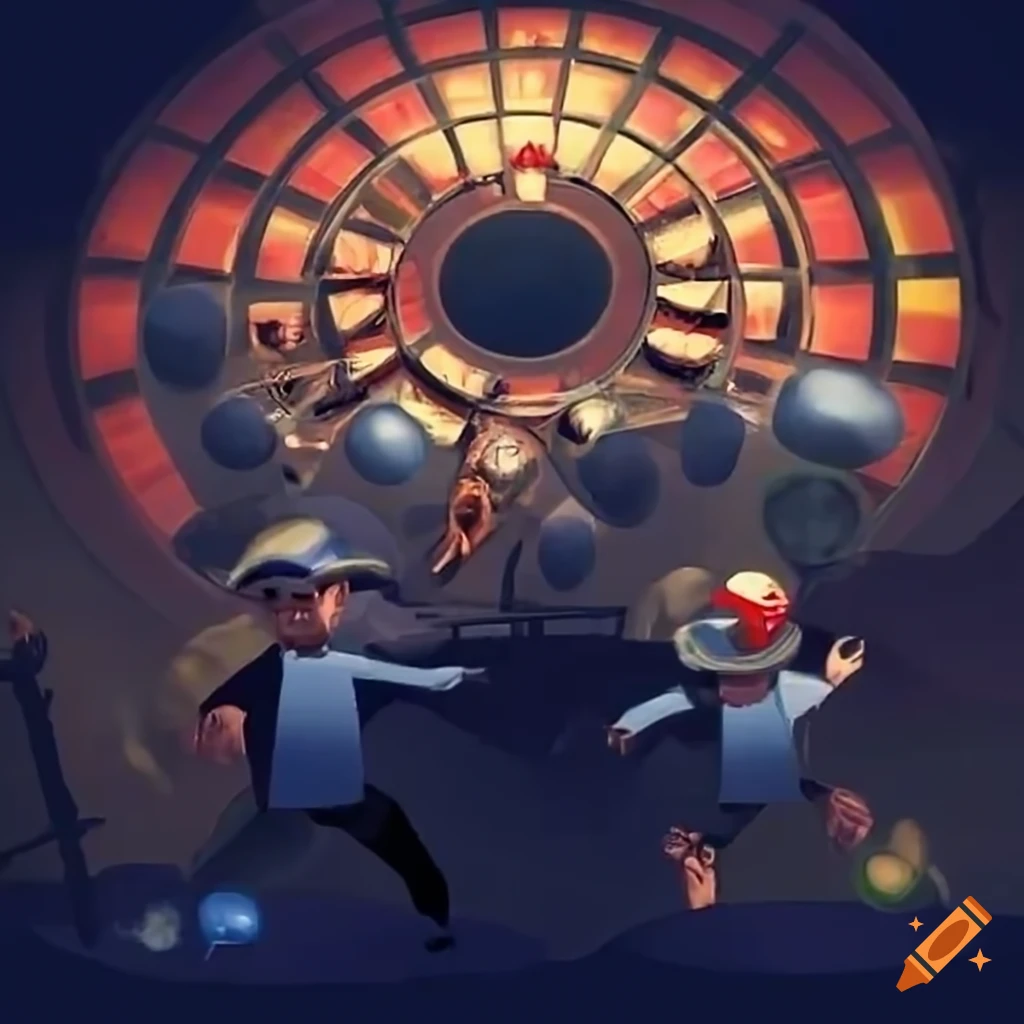 Illustration of miners collecting gems in a mine on Craiyon