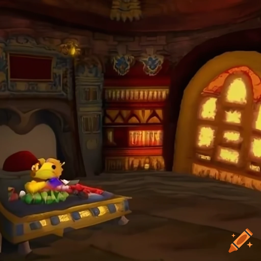 Cozy interior of bowser's castle
