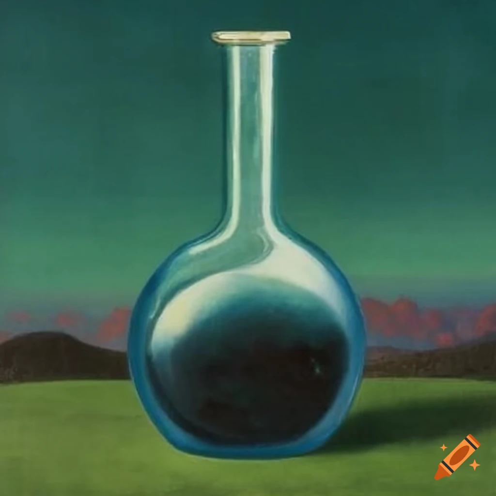 Rene magritte's artwork depicting fire in the sea on Craiyon