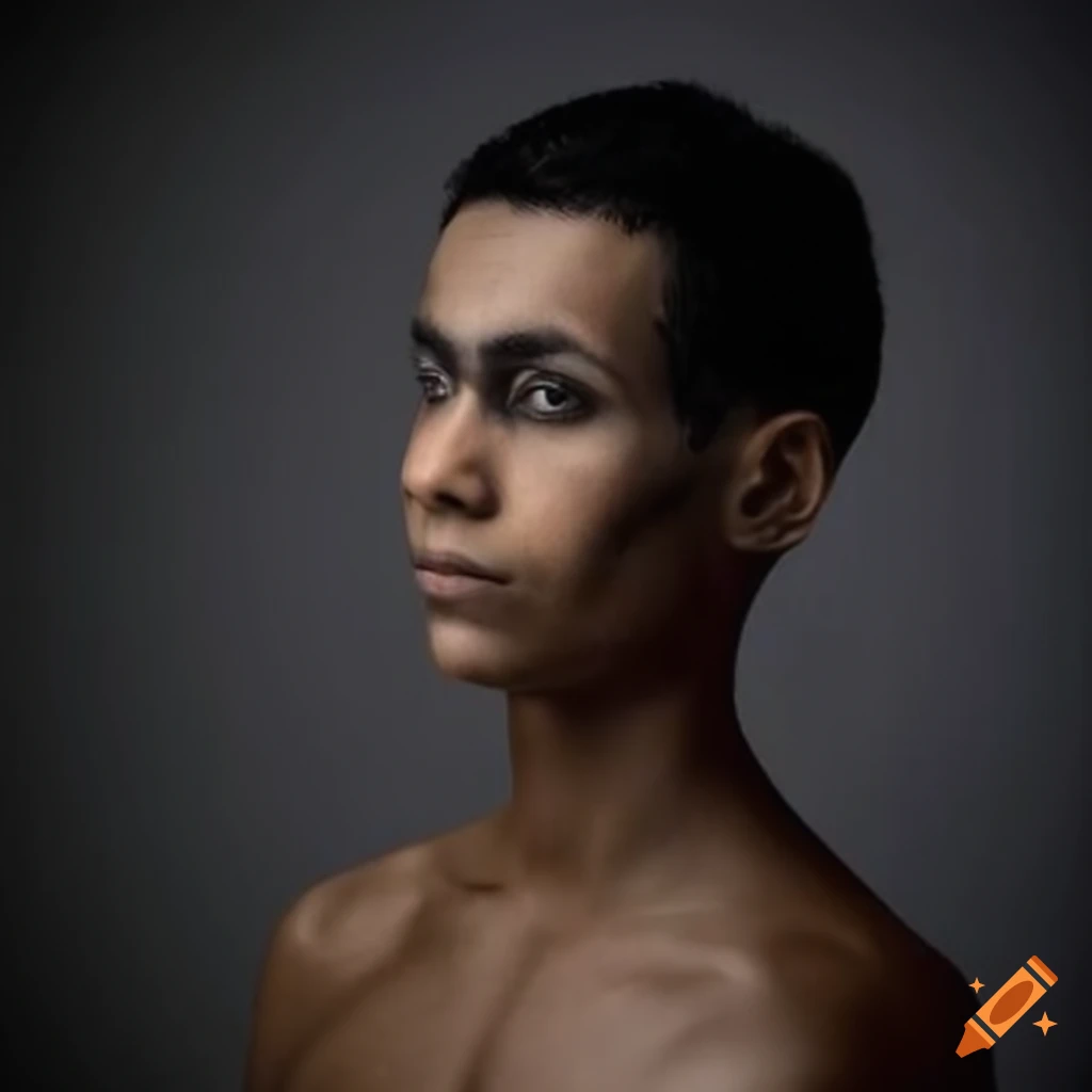 Portrait of a wavy-haired humanoid alien with arabic features on Craiyon