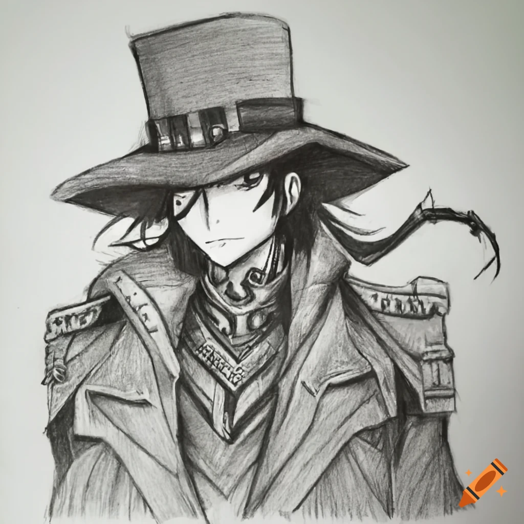 Stylish anime gunslinger with a mysterious aura