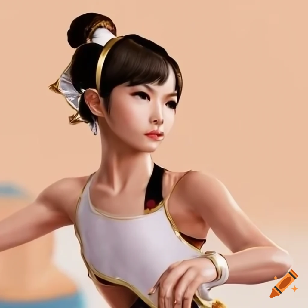 Chun-li performing ballet in street fighter