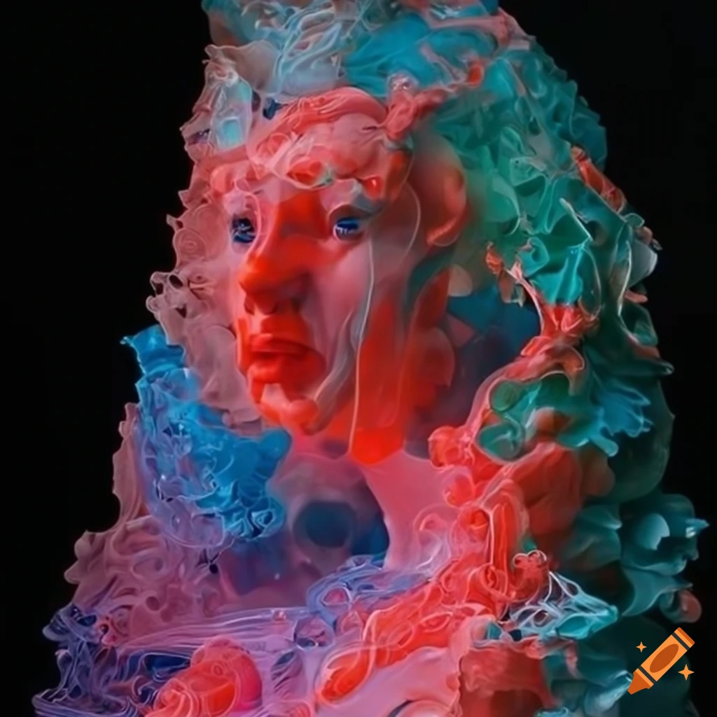 Intricate plastic sculpture inspired by contemporary artists on Craiyon