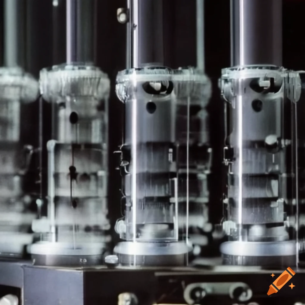 Photograph of laboratory machines and light electricity experiment on ...