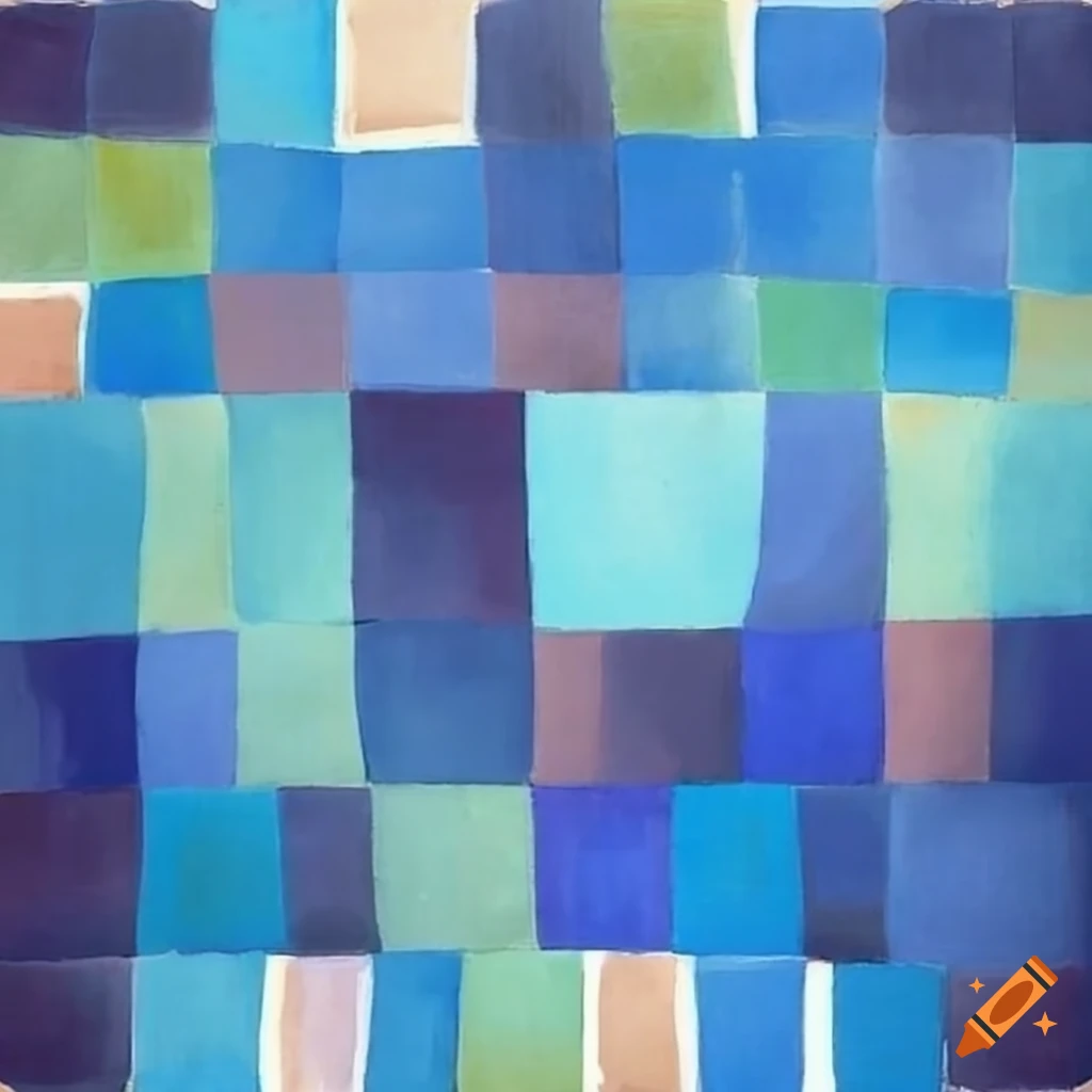 Abstract artwork with shades of blue rectangles on Craiyon