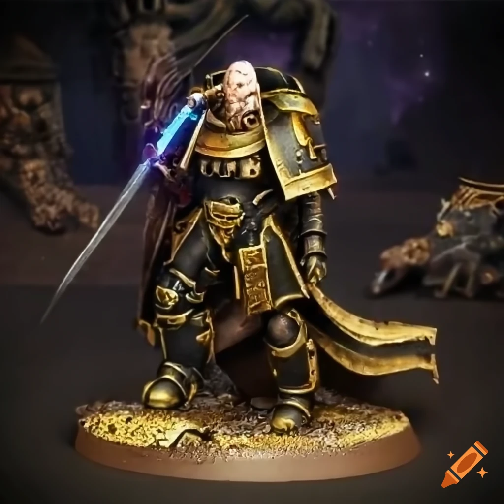 Sci-fi depiction of a psyker from Warhammer 40k on Craiyon