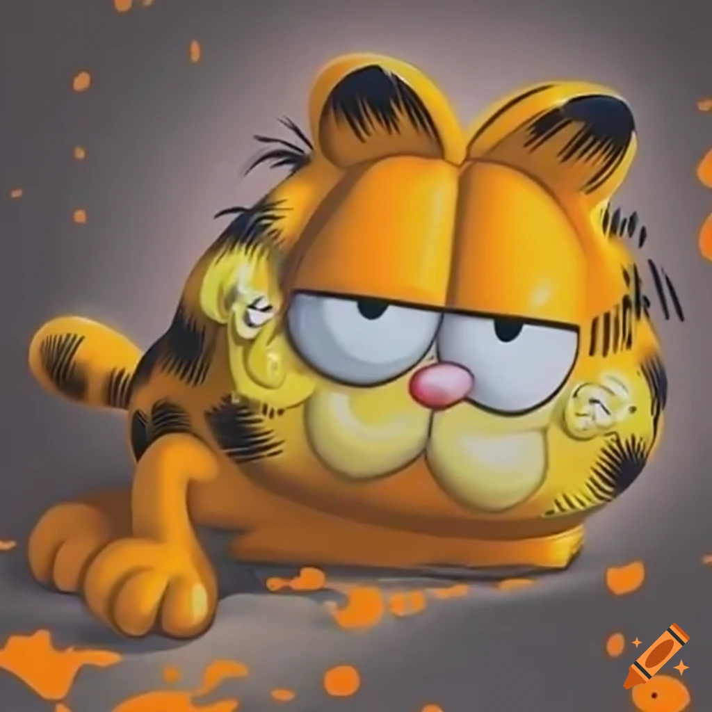 Graphic novel cover featuring garfield as a cop on Craiyon