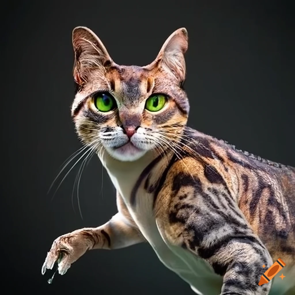 Cat dinosaur hybrid illustration on Craiyon