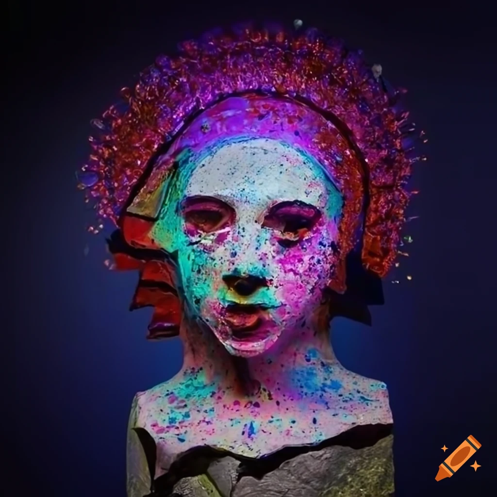 Intricate and vibrant sculpted origami figures on Craiyon