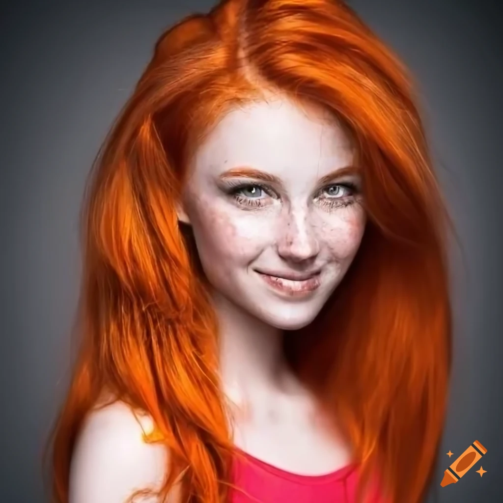 Redhead woman in a fuzzy sweater on Craiyon