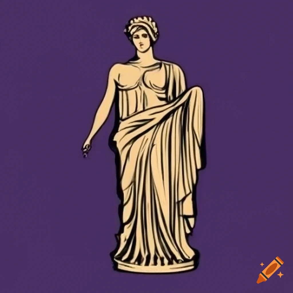 Abstract drawing of athena with a stern yet beautiful expression on Craiyon