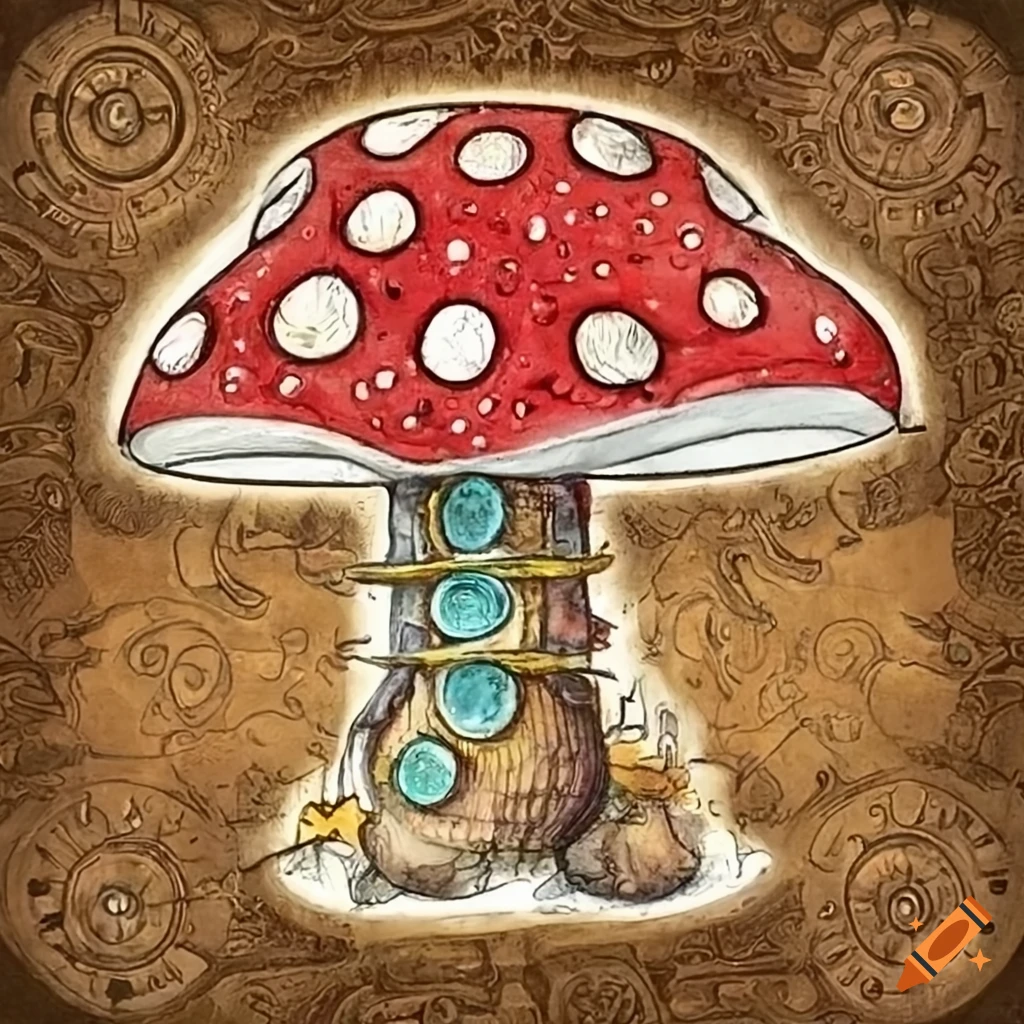 Steampunk mushroom artwork