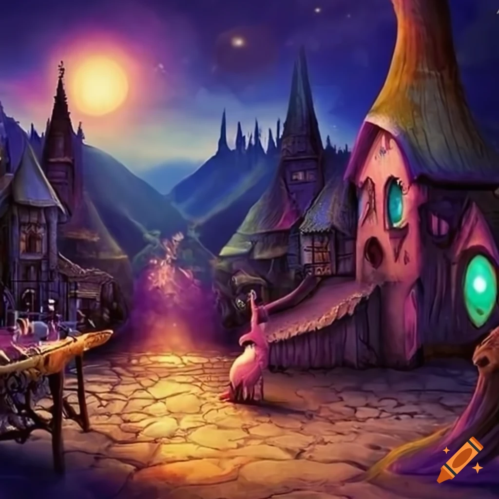 Image of an enchanted fairy tale village on Craiyon