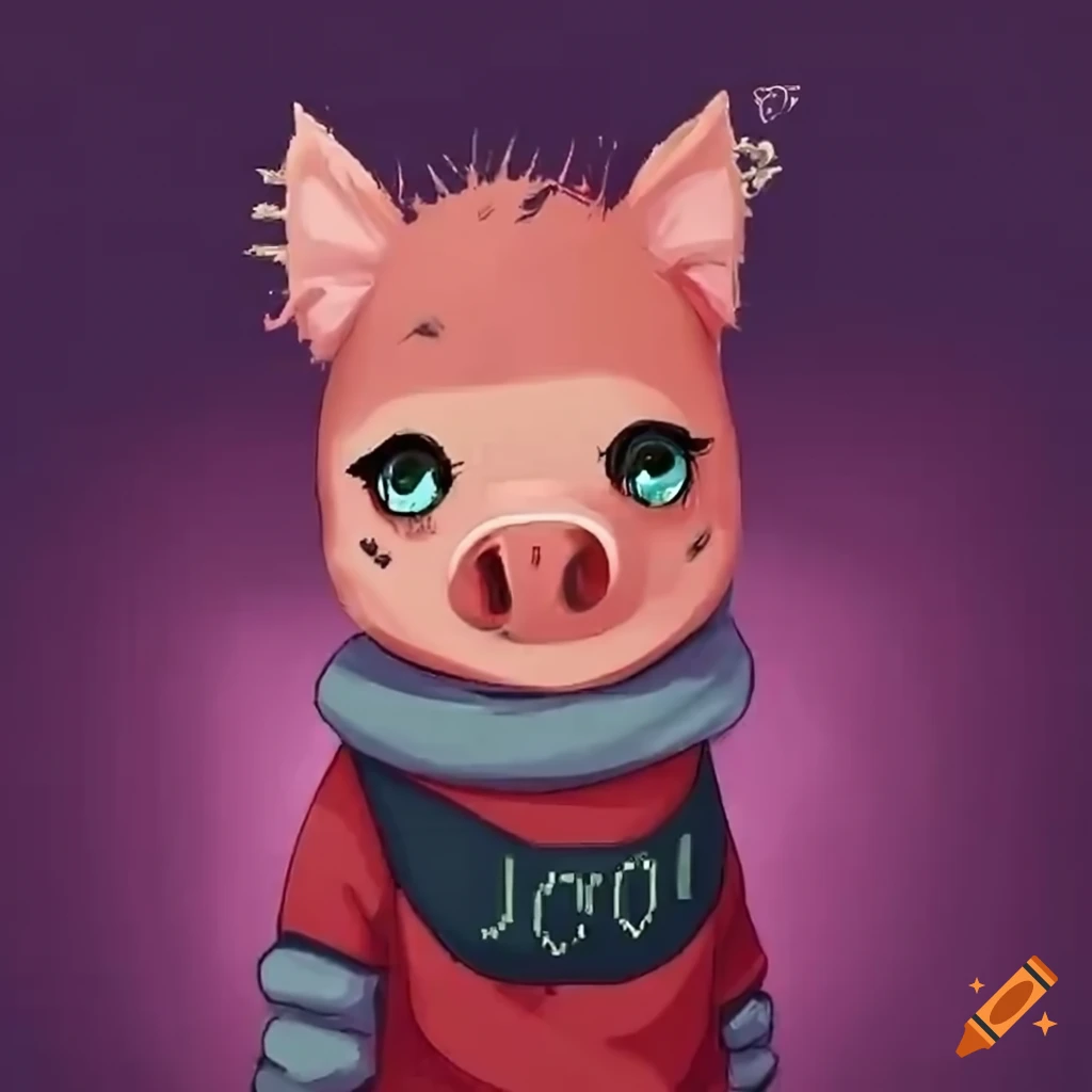 A sad ham dressed as a witch on Craiyon