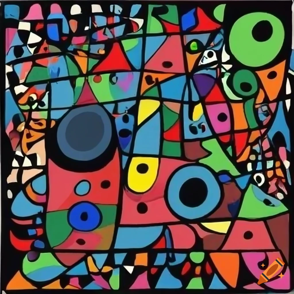 Abstract mathematical art inspired by Miro on Craiyon