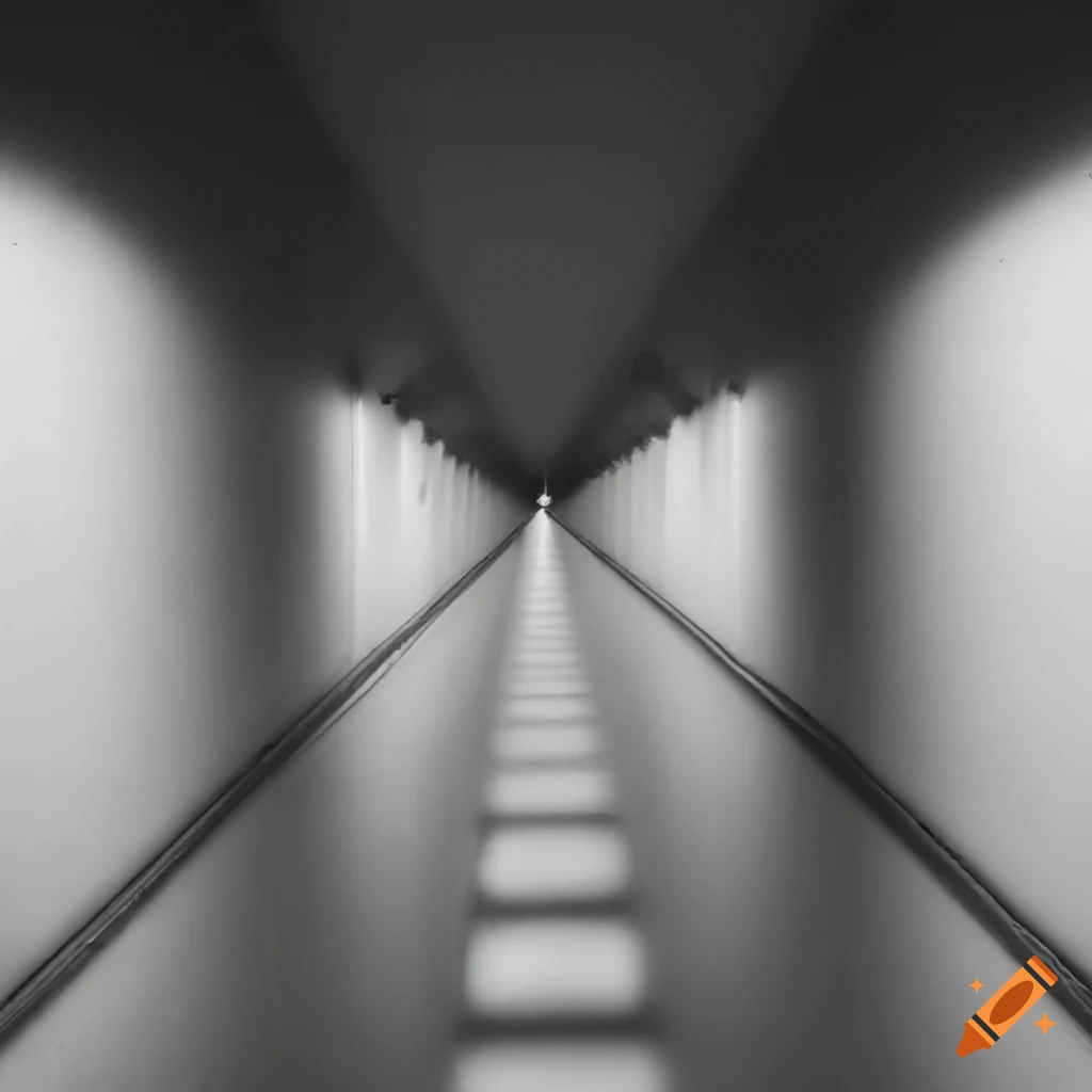 Surrealistic infinite white hallway on Craiyon