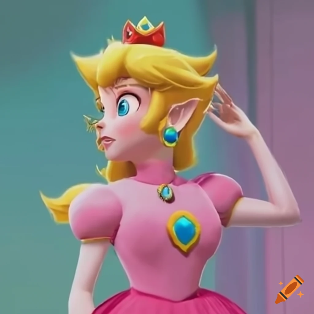 Princess peach and link in costume swap on Craiyon