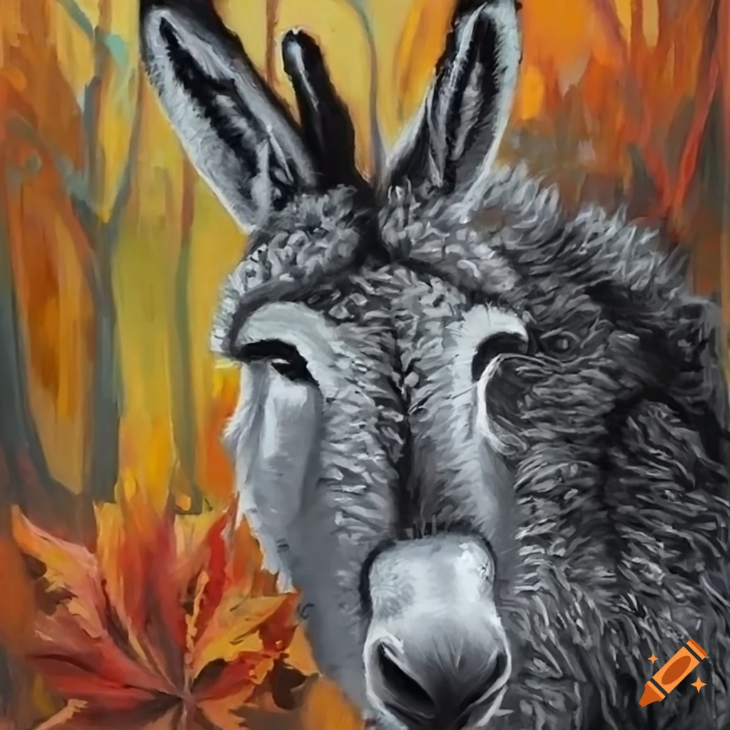 Cozy autumn donkey