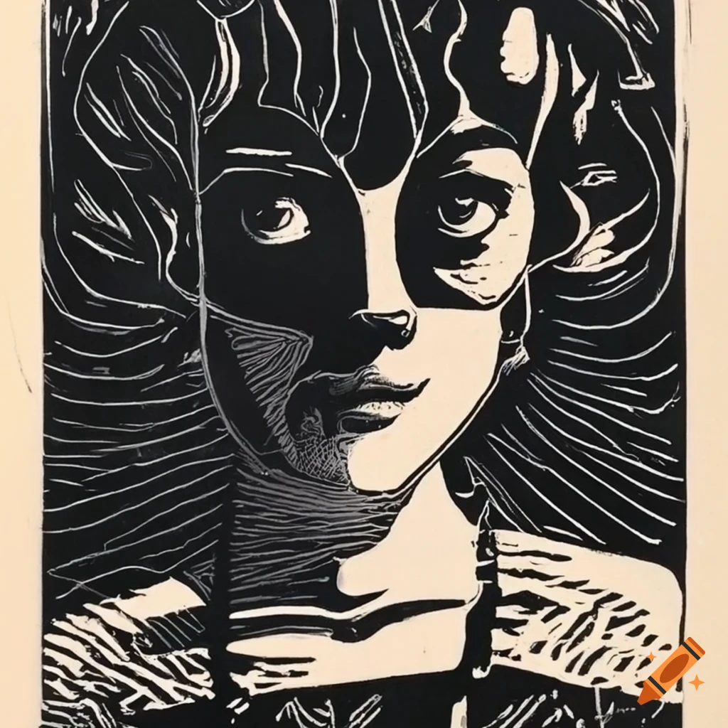 Woman swimming in the ocean with long flowing hair in a black and white ...