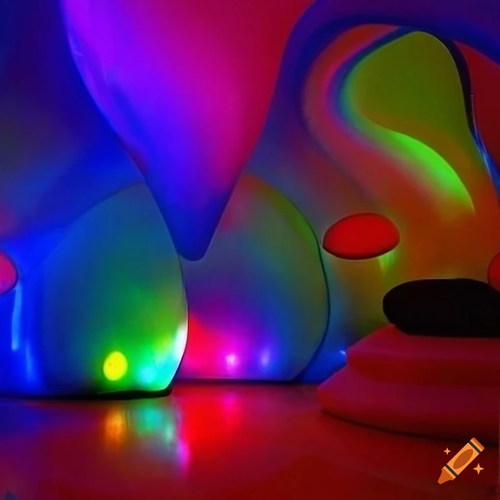 Abstract sculpture with opalescent architectural design on Craiyon