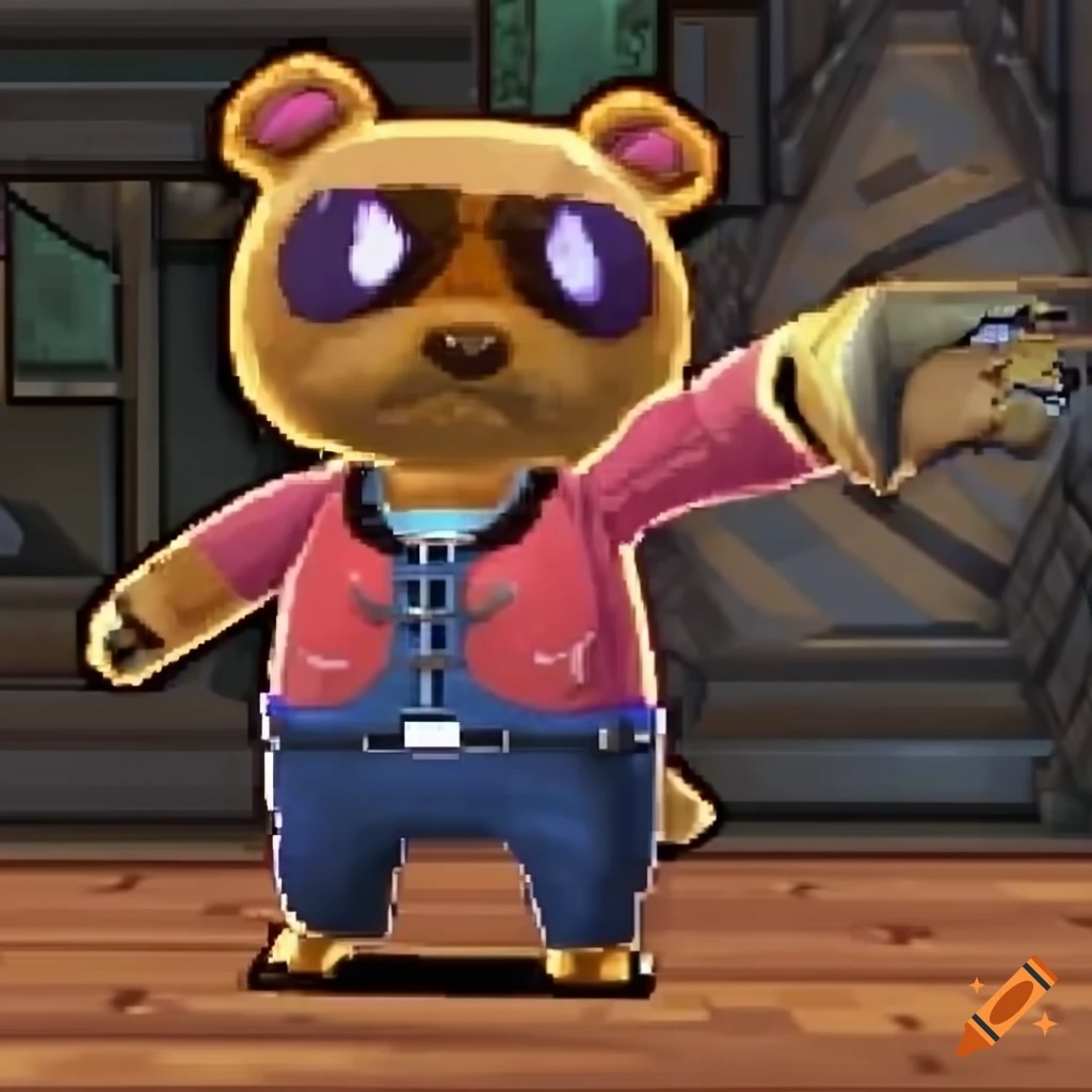 Mashup of Duke Nukem and Tom Nook character on Craiyon