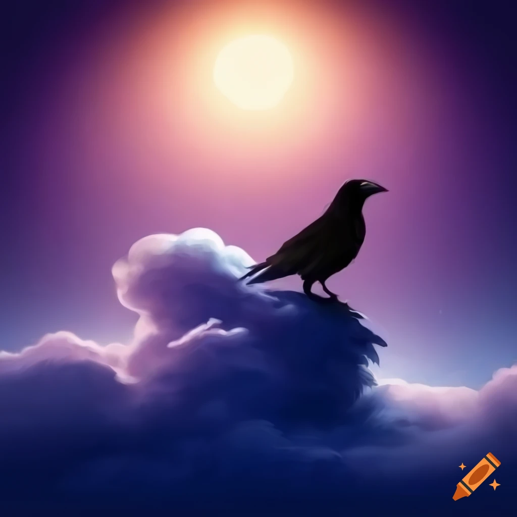 Edgar allan poe with flying ravens in baltimore on Craiyon