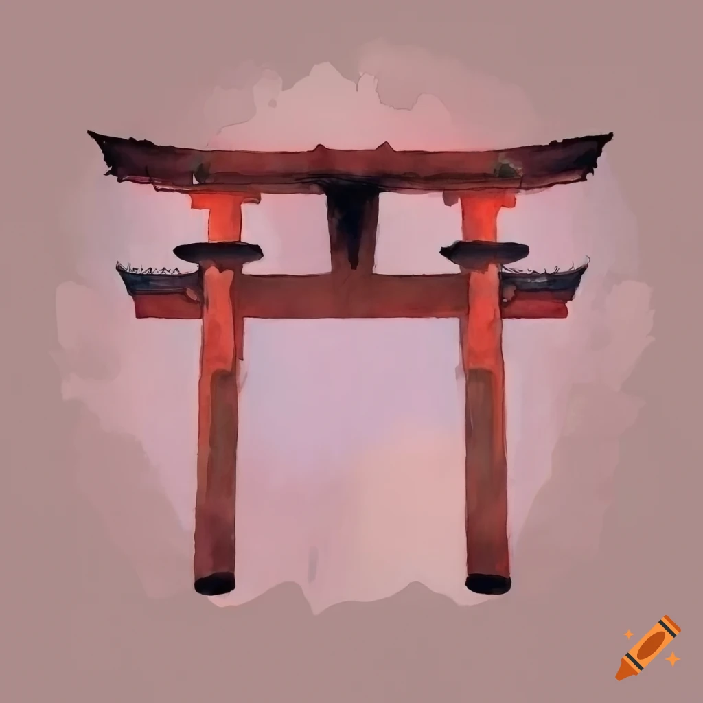 Glowing drawn long torii on Craiyon