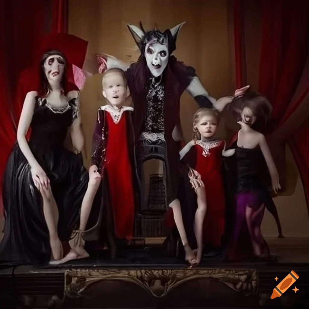 Image of a vampire family on Craiyon