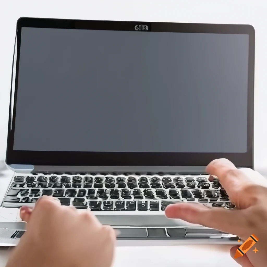 View of laptop screen from my perspective on Craiyon