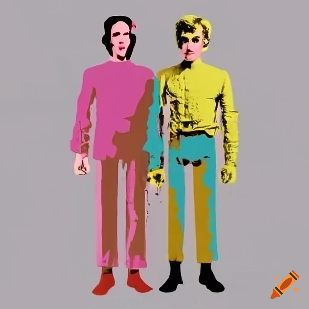 Andy warhol style image of action figures on Craiyon