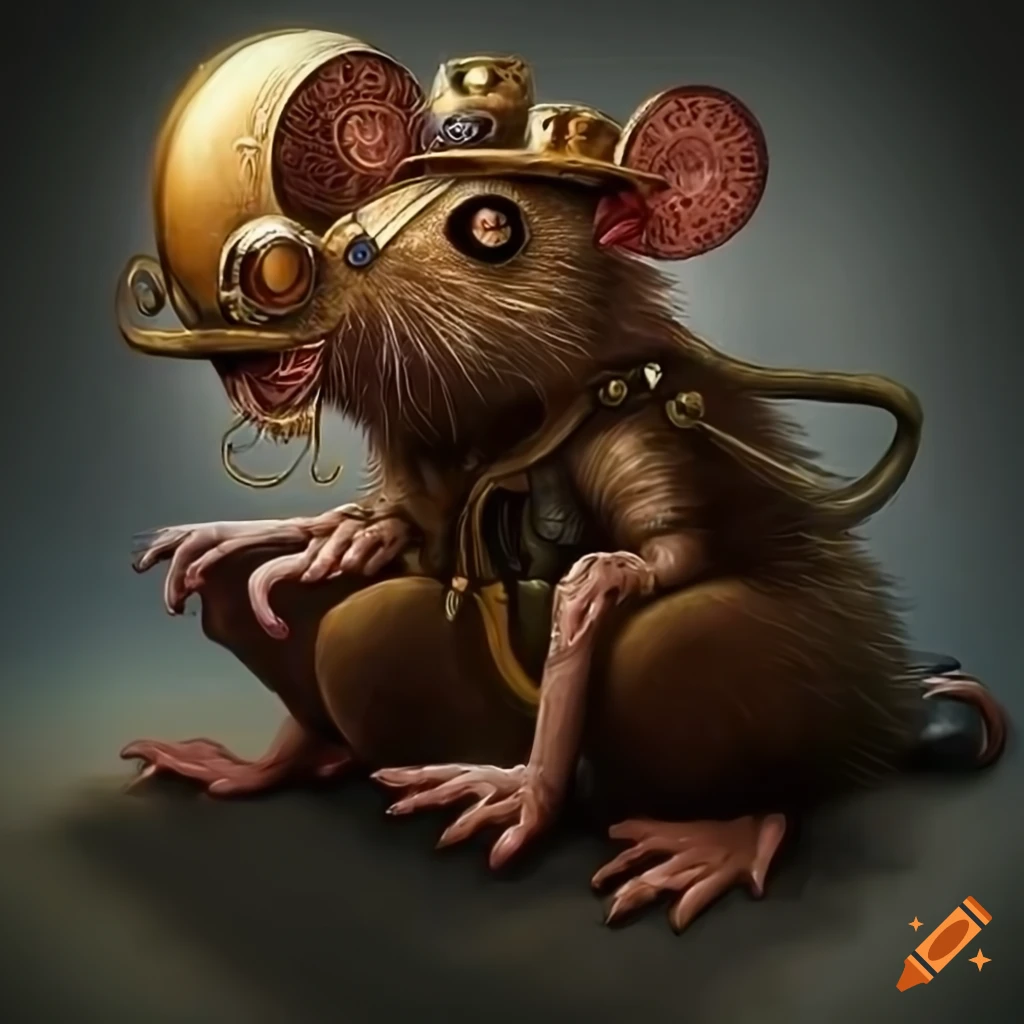 Steampunk rat illustration