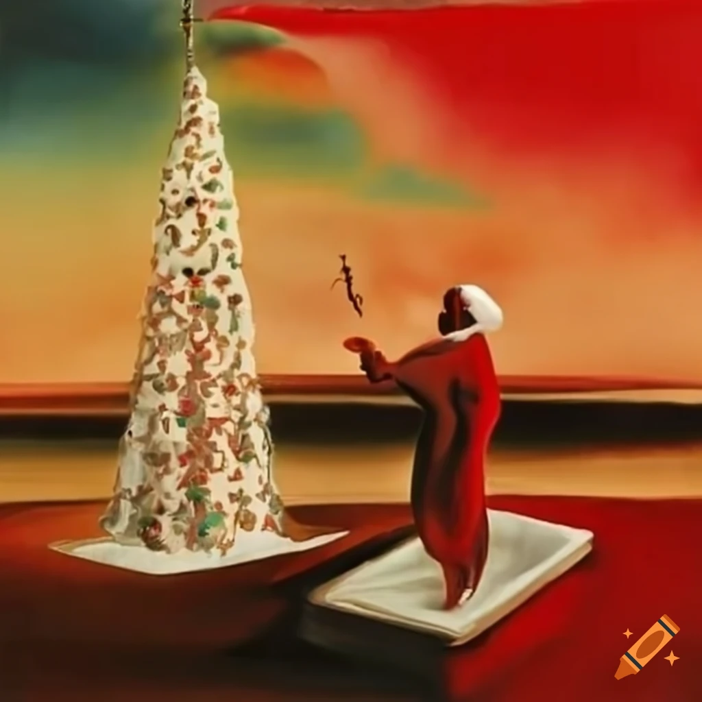 Salvador dali-inspired christmas artwork on Craiyon