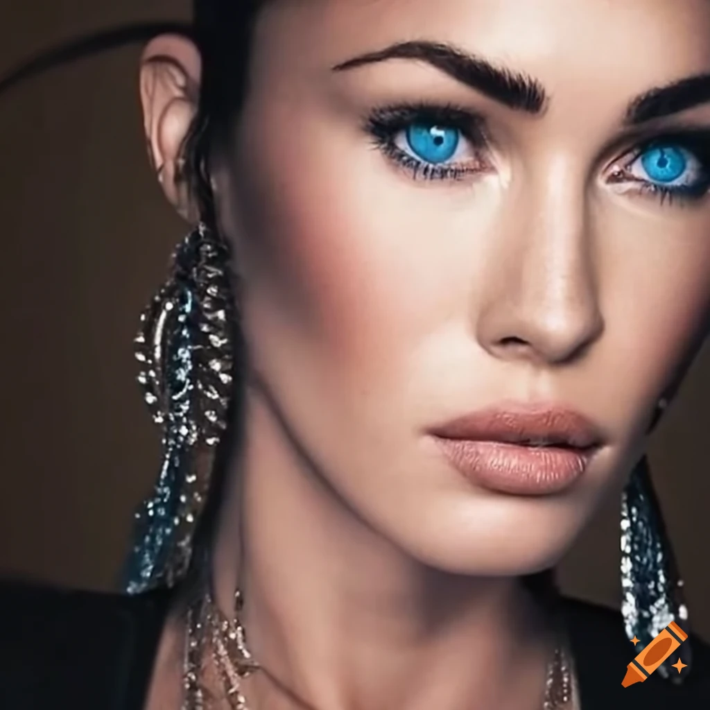 Portrait of a celebrity with striking blue eyes