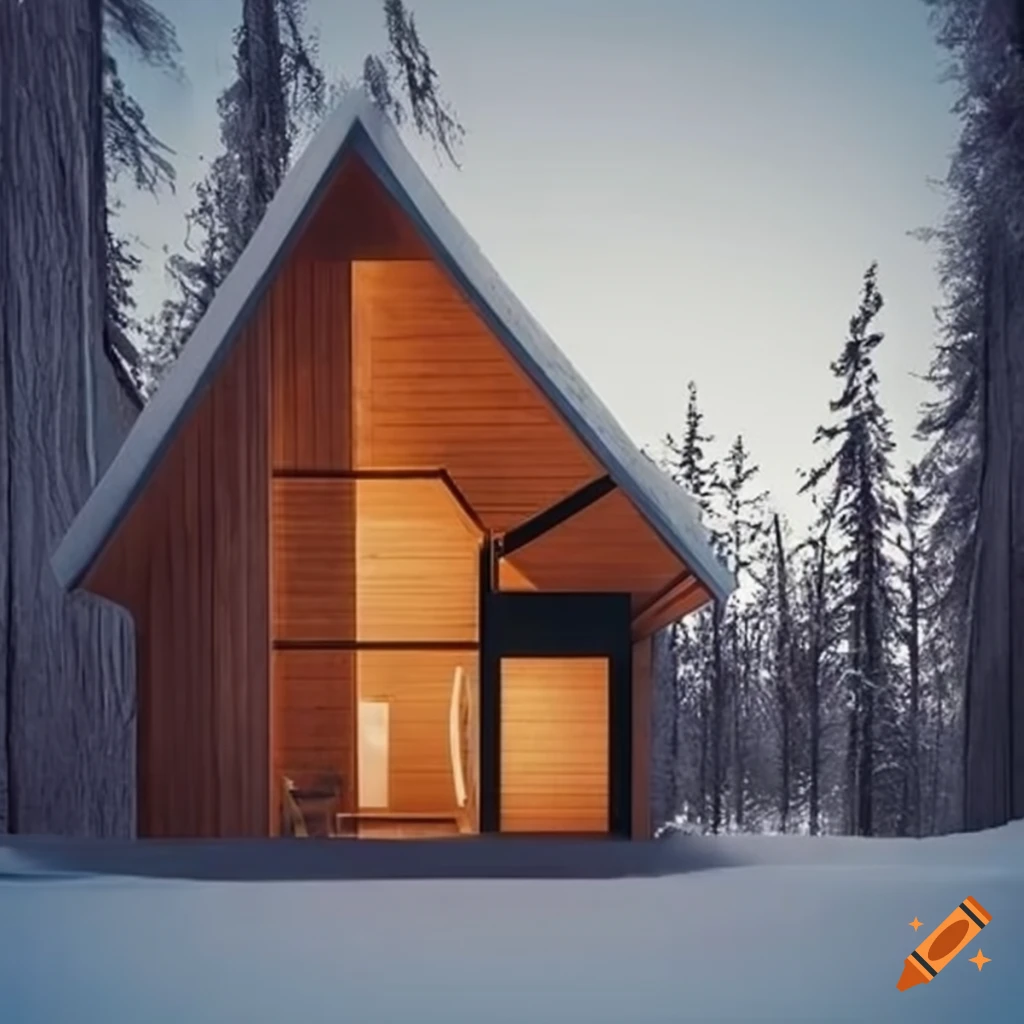 Modern cozy minimalist cabin