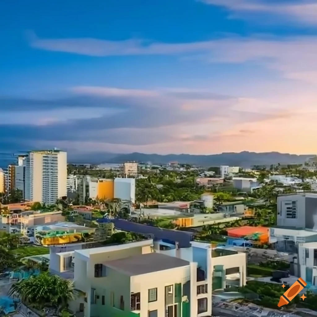 Realistic winter scene in bayamon, puerto rico with snow-covered ...