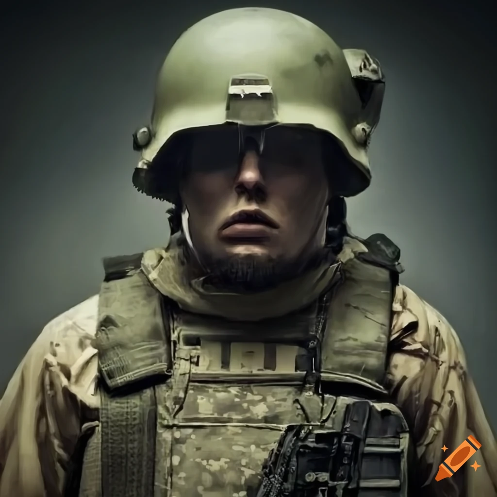 Detailed portrait of a post-apocalyptic soldier on Craiyon