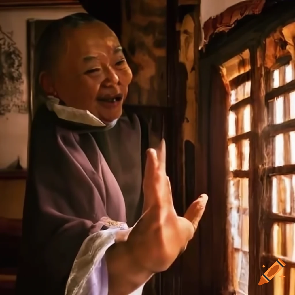 Medieval innkeeper welcomes guests in an Asian-themed inn on Craiyon