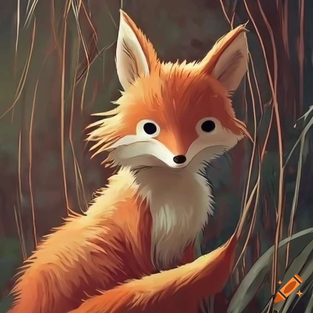 Fox held by scruff with transparent background in watercolor on Craiyon