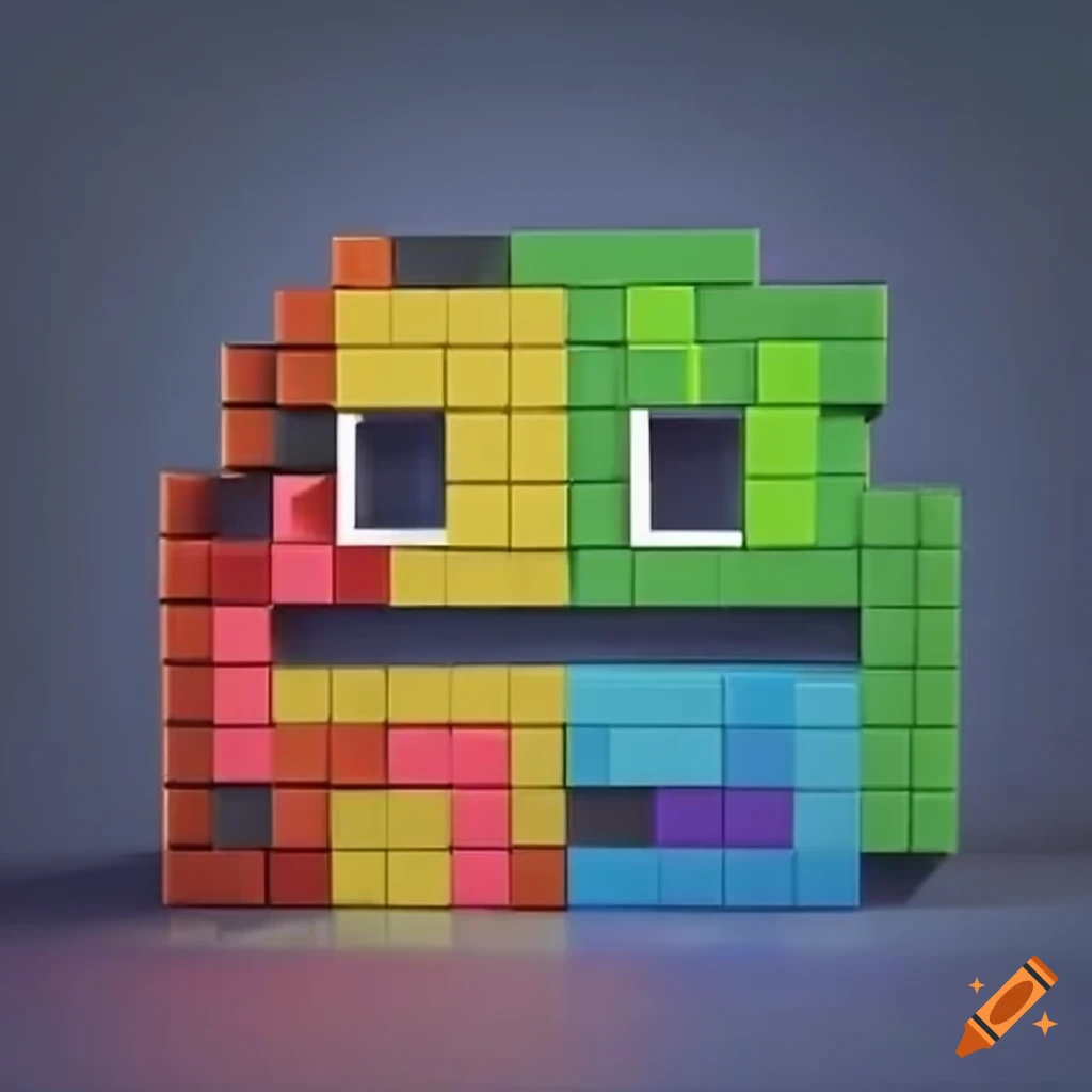 Tetris blocks forming a face on Craiyon