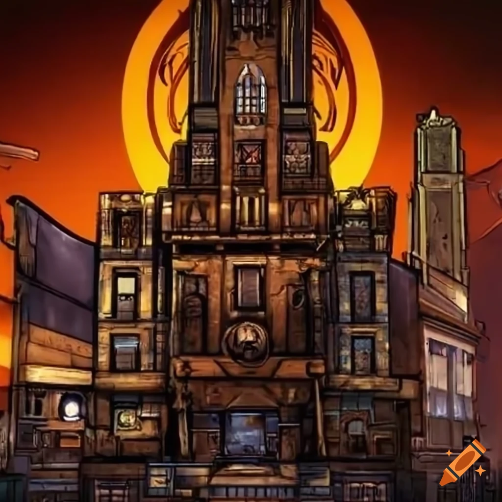 Art deco design in borderlands 2's opportunity city