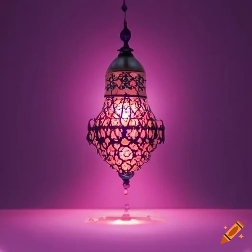 Pink ornamental islamic art lamp